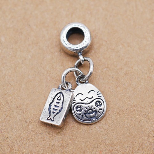 Sterling Silver Fortune Cat Fish European Dangle Charm Bead Pendant | eBay
