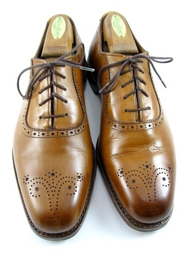 Allen Edmonds "CORNWALLIS" Medallion Dress Shoe Oxfords 8.5 Walnut USA ...