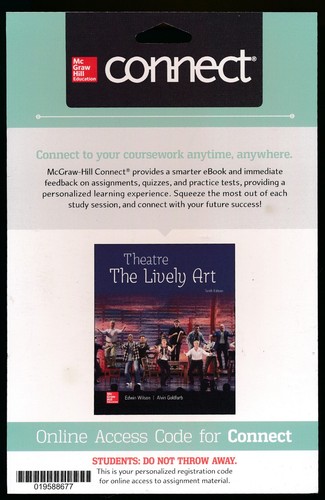 Connect Access Code Card for Theatre: The Lively Art 10th Tenth Edition ...