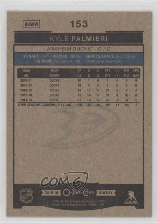 2015-16 O-Pee-Chee Red Border Kyle Palmieri #153 | eBay