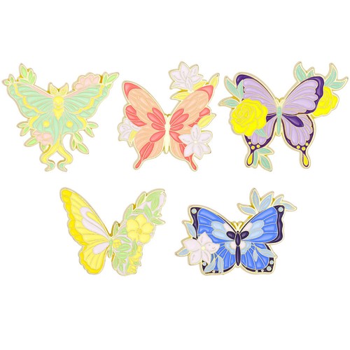 5 Pcs Alloy Rhinestone Butterfly Brooch Brooches for Women Fashion ...