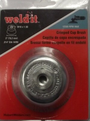 Hobart 770379 3" Crimped Cup Brush M10 x 1.50 .014 Dia Wire | eBay