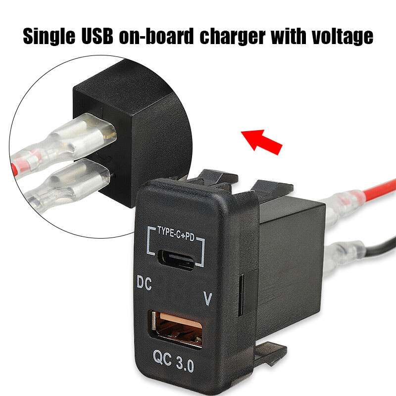 Type-C USB Charger Adapter Voltmeter For Toyota FJ Cruiser Tacoma ...