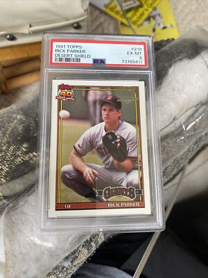 1991 Topps Desert Shield #218 RICK PARKER PSA 6 GIANTS | eBay