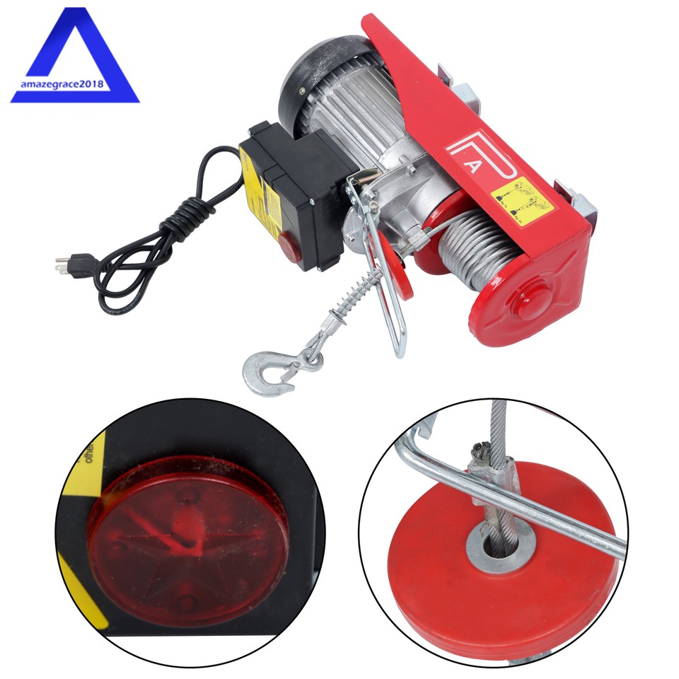 Mini Electric Hoist PA800 1760lbs 110V 1350W 328ft/100m Wireless Remote ...