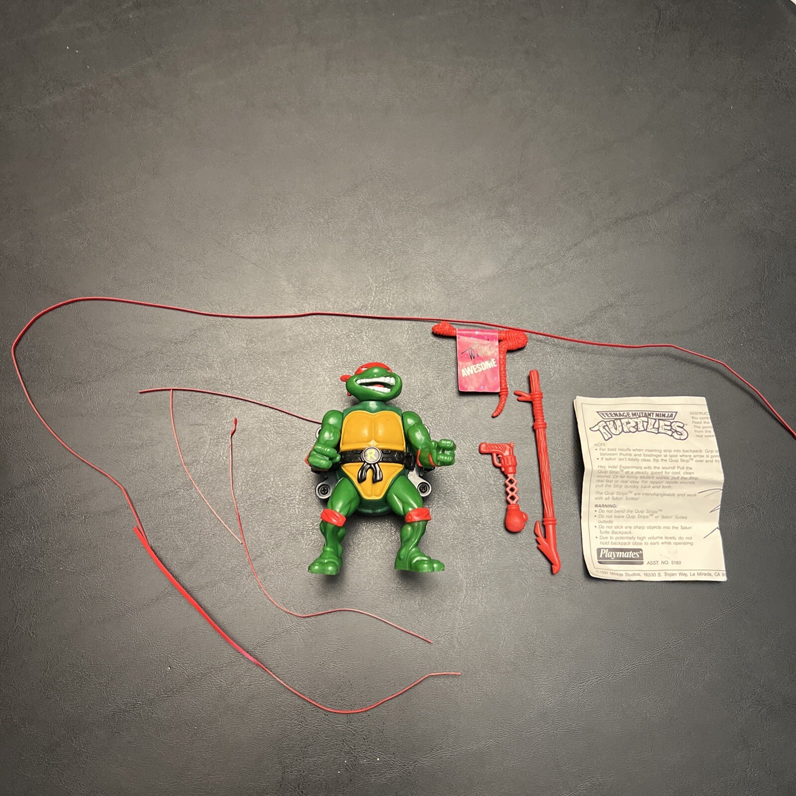 TMNT Ninja Turtle Loose Talkin Raphael 1991 Complete Read N1 | eBay