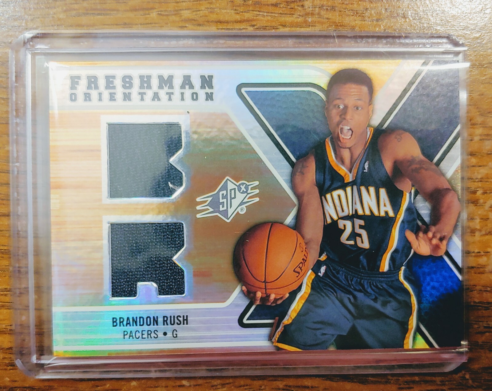 2008-09 SPx Freshman Orientation Indiana Pacers Brandon Rush dual relic ...
