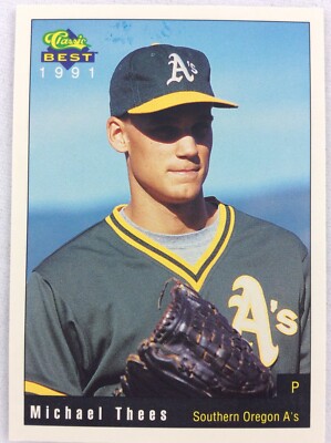 1991 Southern Oregon A's-Classic BEST Minor Lg Baseball Card-Michael ...