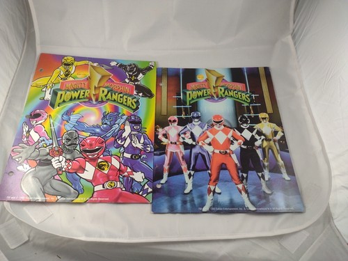 2 Mighty Morphin Power Rangers Vintage 1993 Folder MMPR 3 ring binder ...