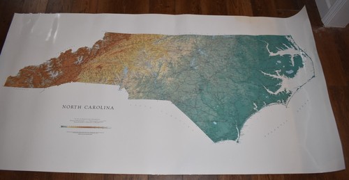 68" x 35" North Carolina 1994 Geological Survey Map Laminated | eBay