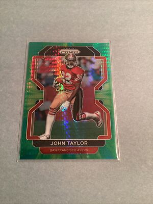 2021 Prizm John Taylor GREEN HYPER PRIZM #d/175!! 49ers | eBay
