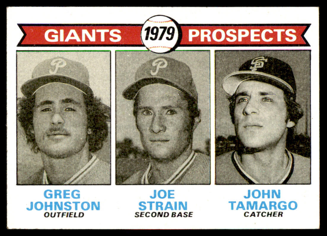 1979 Topps #726 Giants Prospects - Greg Johnston Joe Strain John ...