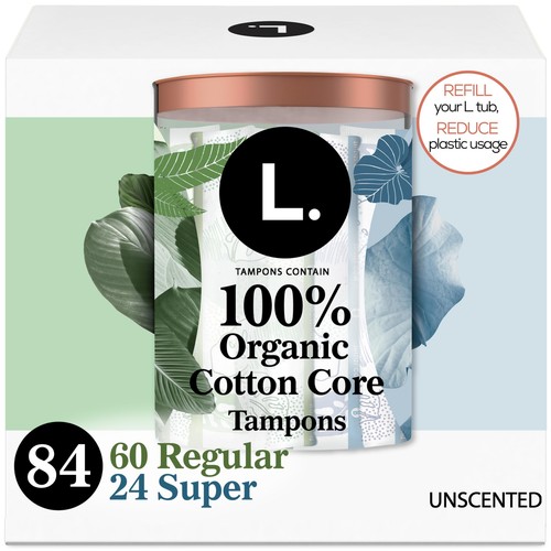L. Cotton Tampons Regular/Super Absorbency Multipack Free from Chlorine ...