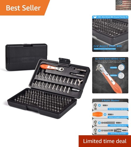 Versatile 36-Tooth Ratchet & 1/4" Hex Bit Set - Perfect for DIY ...