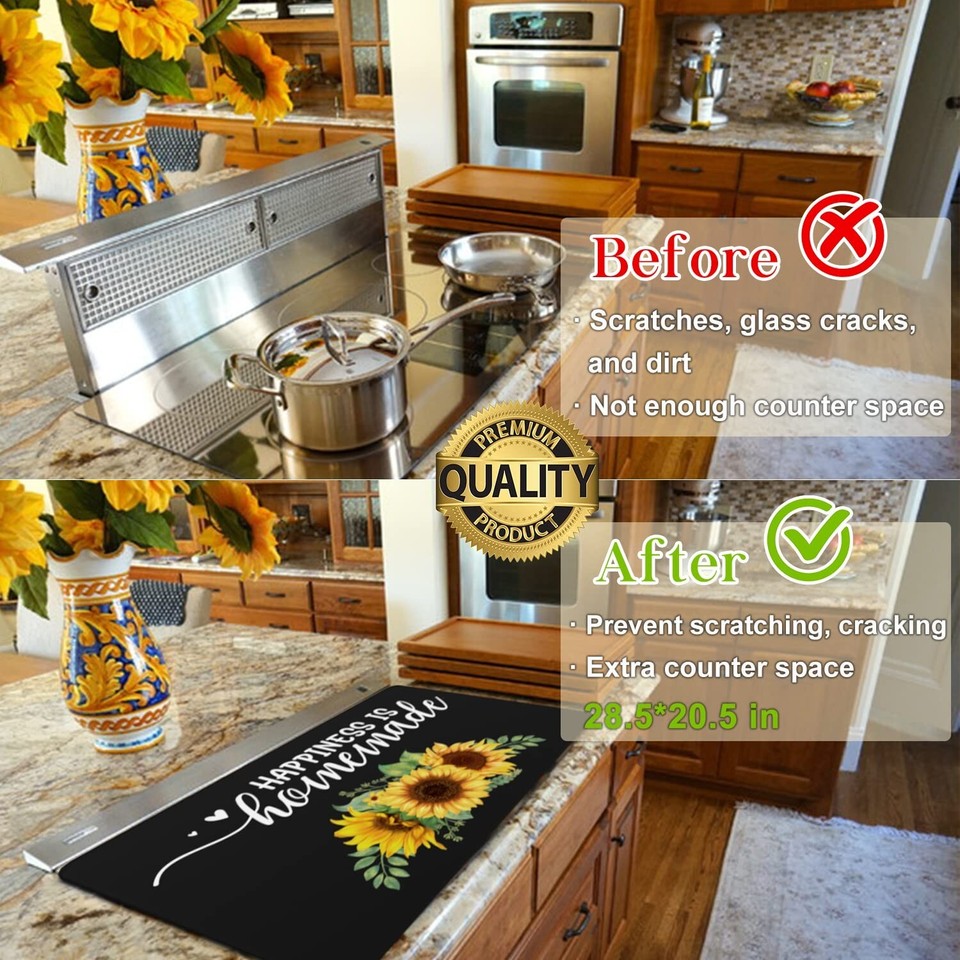Glass Cooktop Protector - Large Glass Stove Top Cover Protector Stove ...