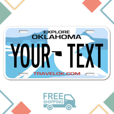 PERSONALIZED Oklahoma license plate. Any text, free shipping. Custom ...