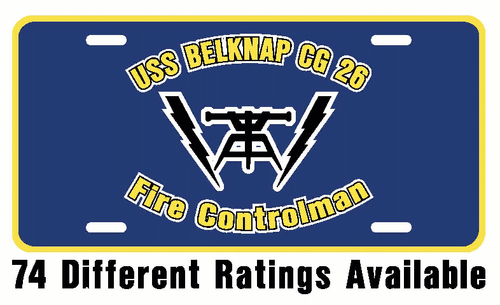 USS BELKNAP CG 26 DLG 26 Rating License Plate U S Navy USN Military PO4 ...
