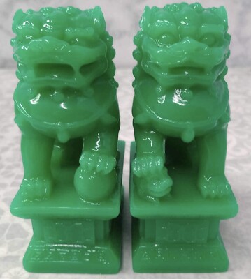 Pair of Fu Foo Dogs Guardian Lions Feng Shui Lion Statues Male And ...