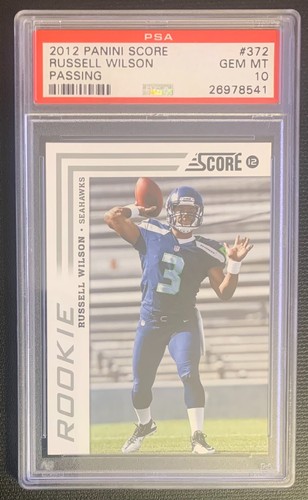 2012 Score Football - #372 Russell Wilson RC - Seattle - PSA Gem Mint ...