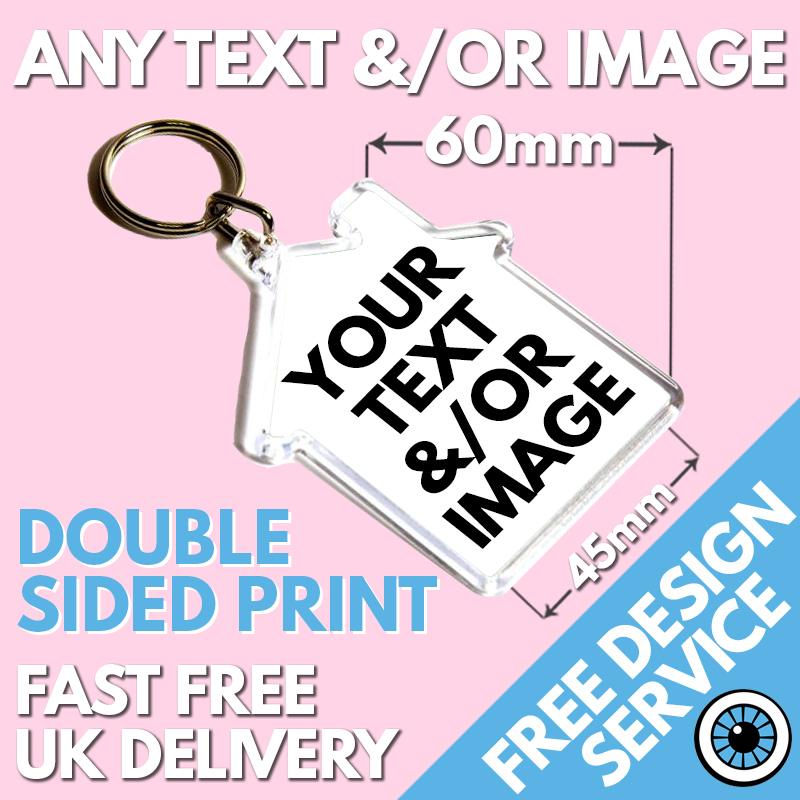 Custom Printed Key Ring Personalised Keyrings Family Photo Logo Kids ...