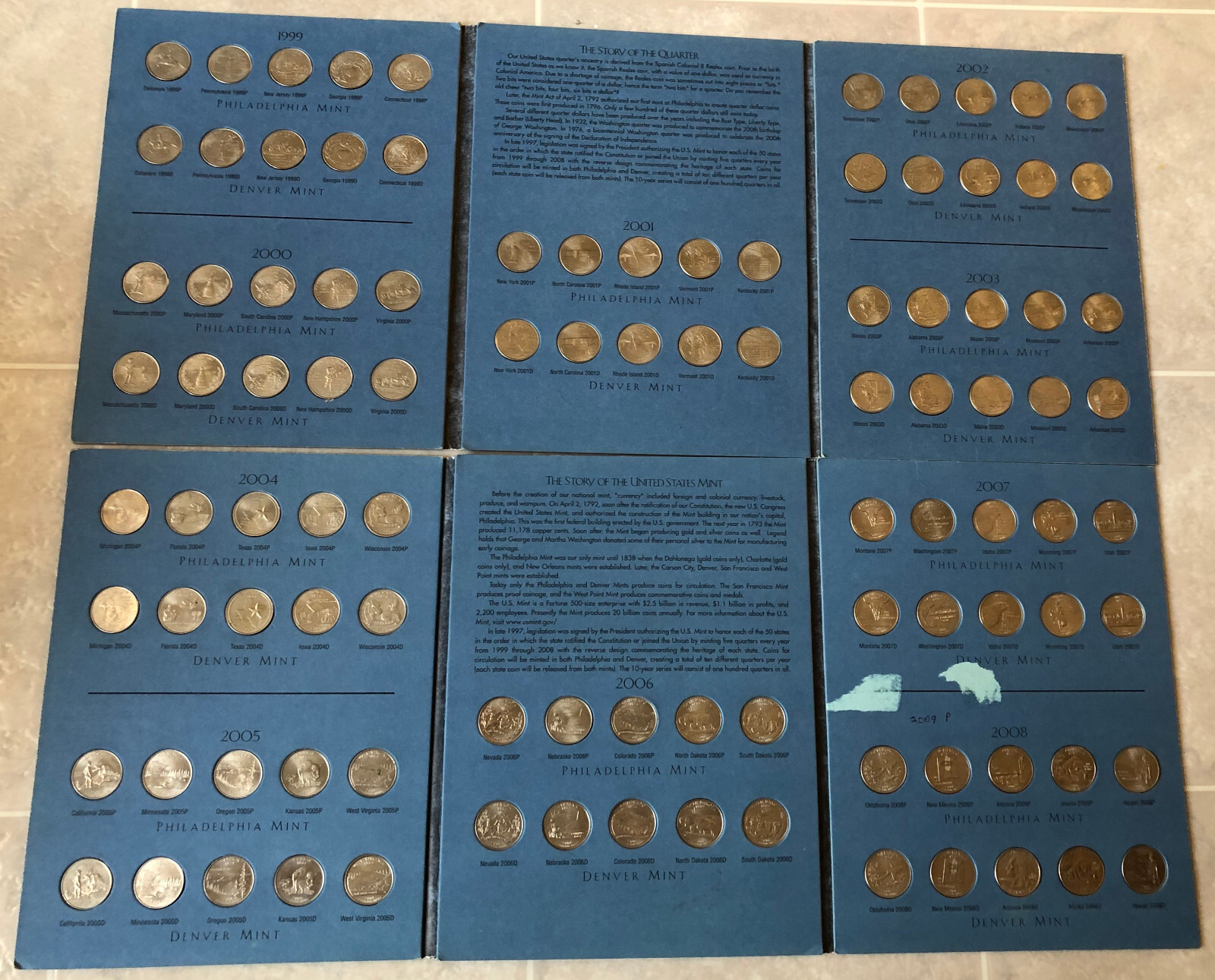WASHINGTON QUARTERS STATE COLLECTION 1999-2008 VOLUME 1&2 ALBUMs ~ 100 ...