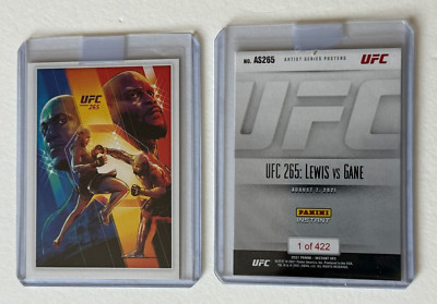 2021 Panini Instant UFC 265 Artist Series Posters Derrick LEWIS vs ...