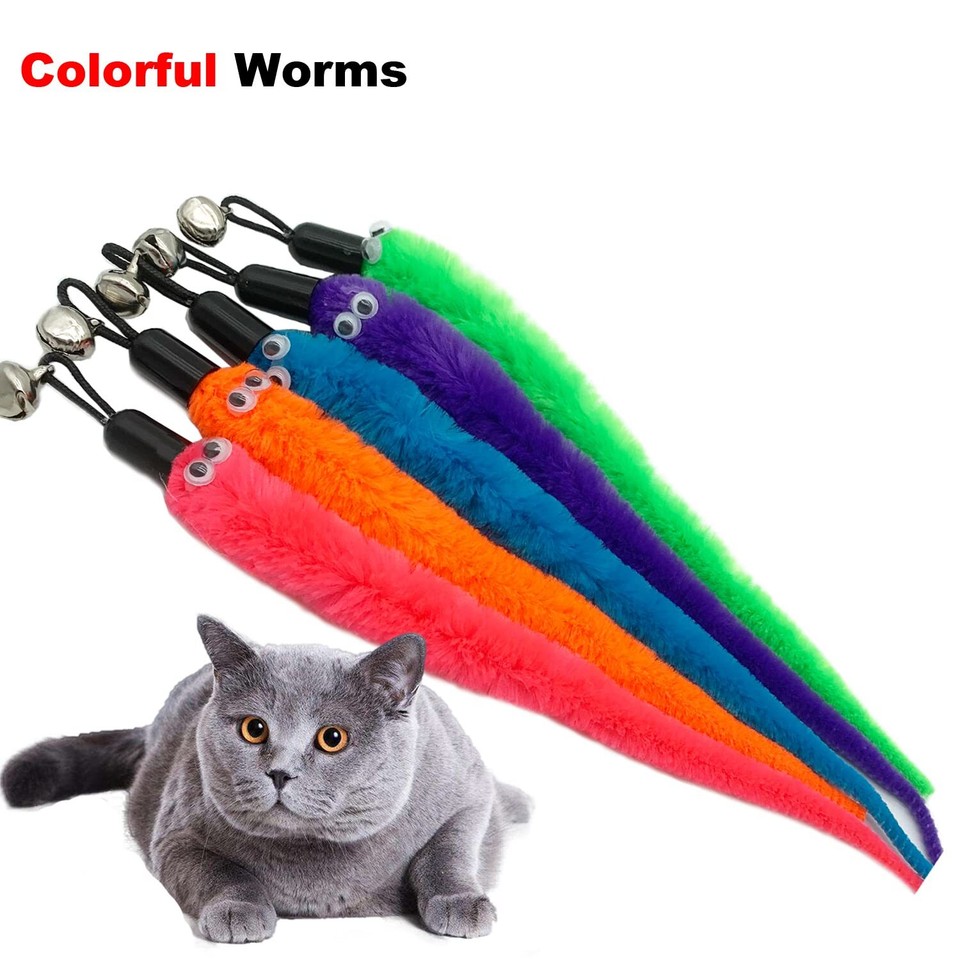 Cat Worm Toy Refills Cat Wand Attachments 15 PCS Worms Cat Toy Refill ...