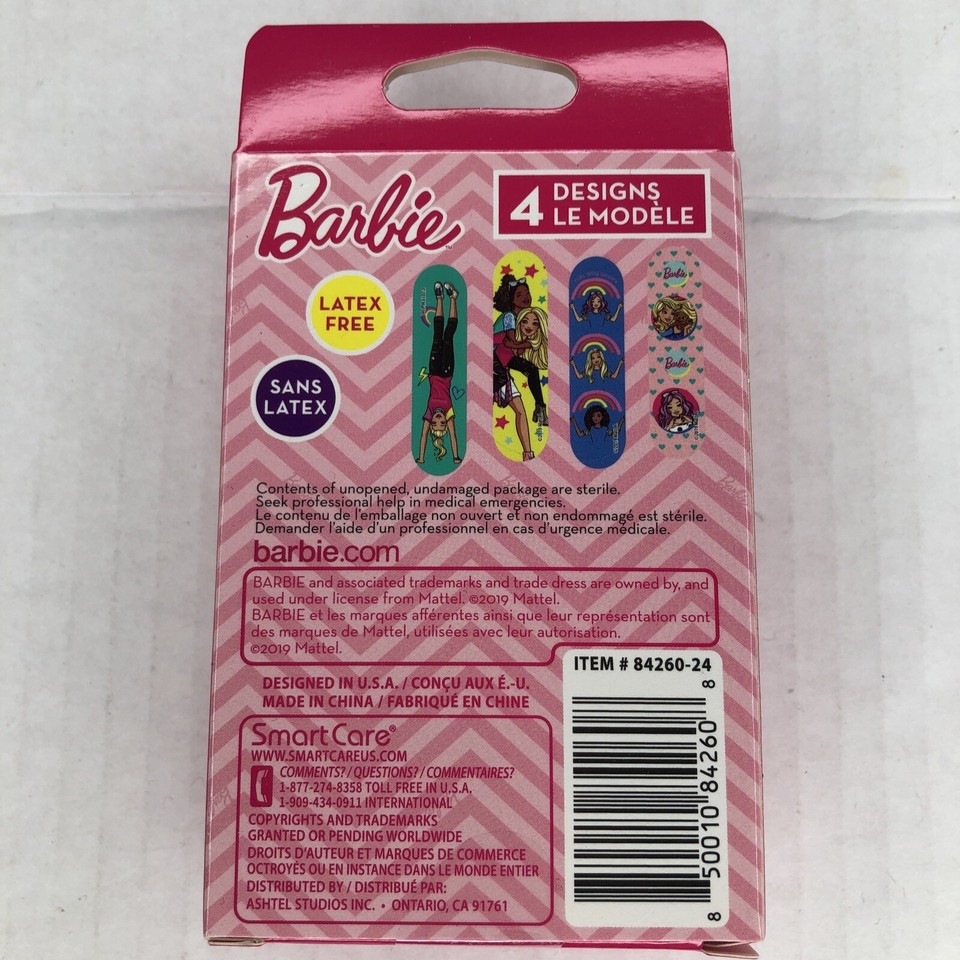 BARBIE ADHESIVE BANDAID BANDAGES 5 BOXES 100 TOTAL 3/4IN. X 3IN. LATEX ...