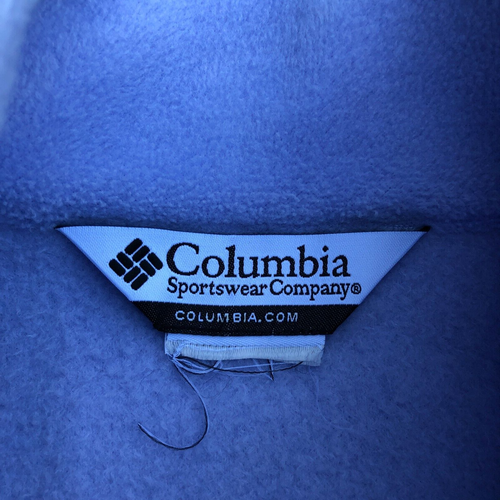 COLUMBIA Fuzzy Sherpa Fleece Jacket Women's XL Purple Full Zip Winter ...