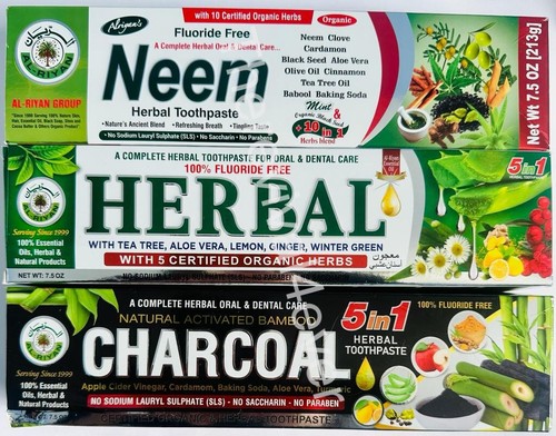 3X Different Variety OF ORGANIC TOOTHPASTE- AL RIYAN 100% Natural ...