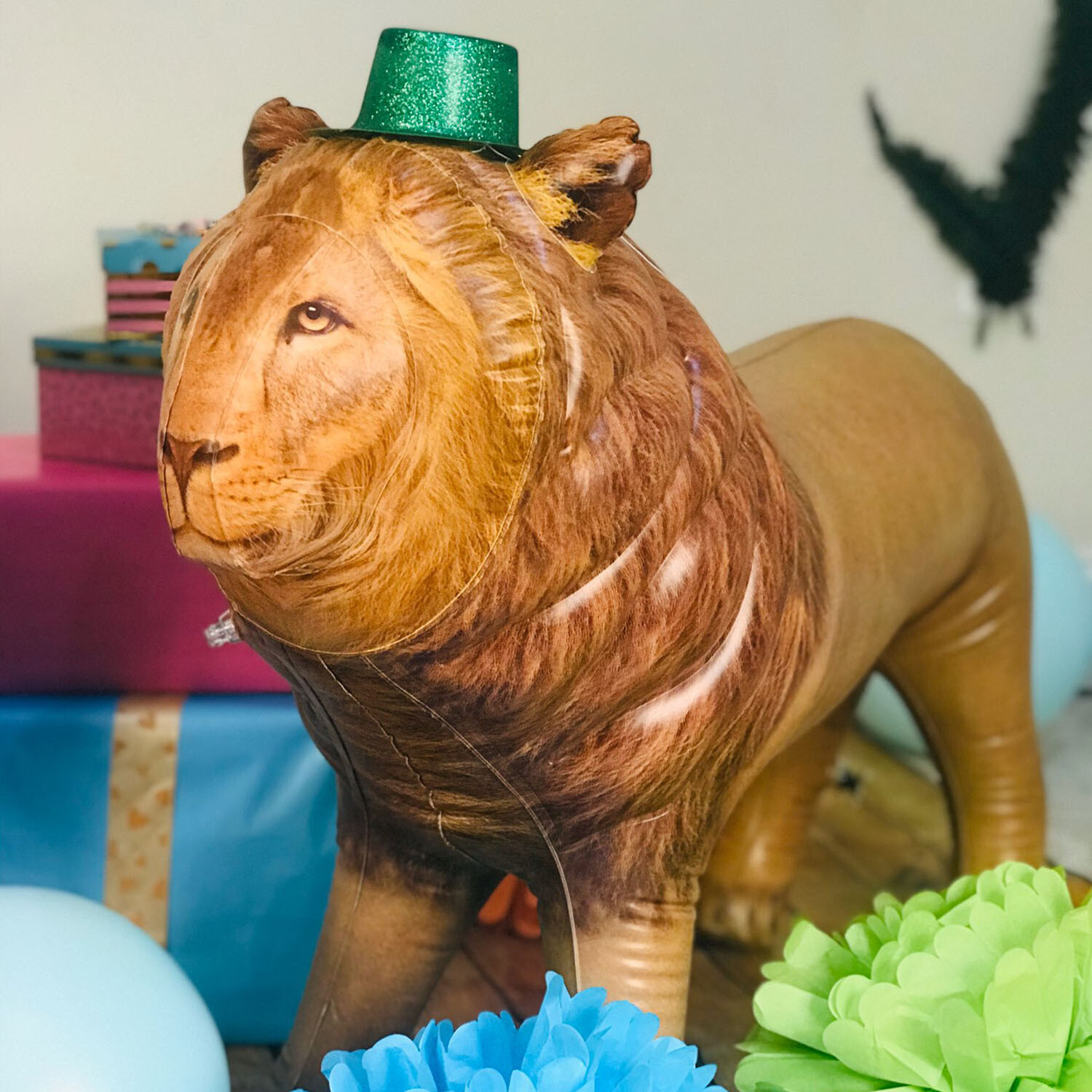 Inflatable Male Lion with Mane Stuffed Animal, Standing for Party and ...