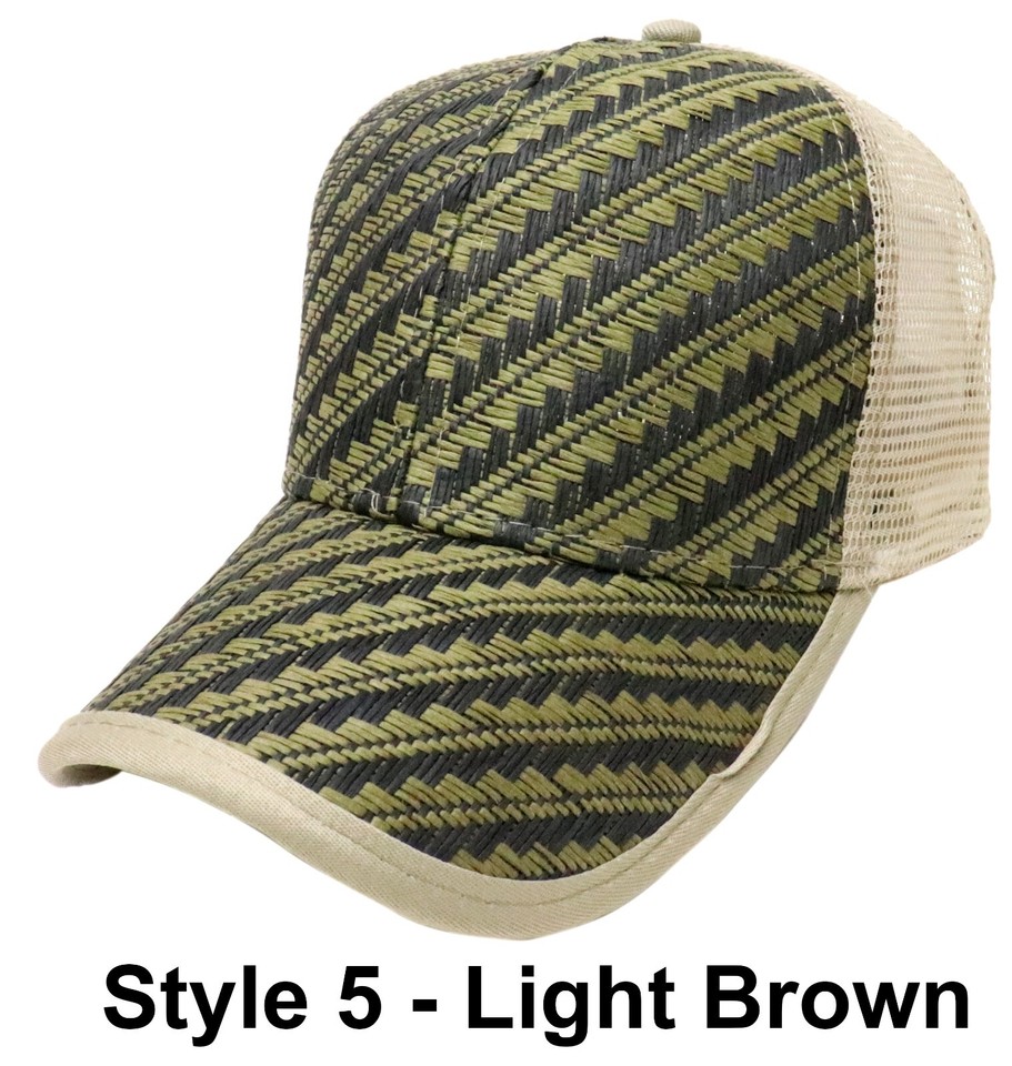 Men Women New Wicker Straw Woven Baseball Cap Curved Visor Summer Hat ...