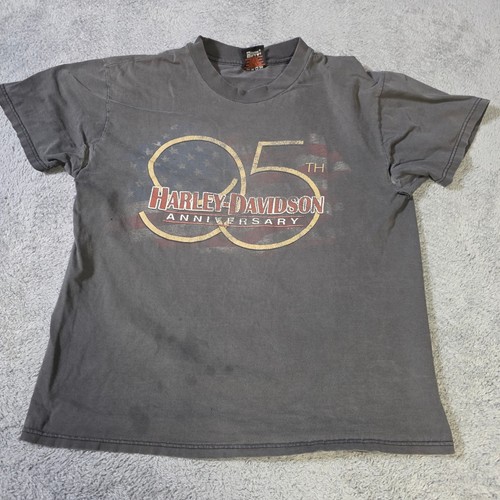 Harley-Davidson Mens L T-Shirt Faded Black 95th Anniversary 1998 USA ...