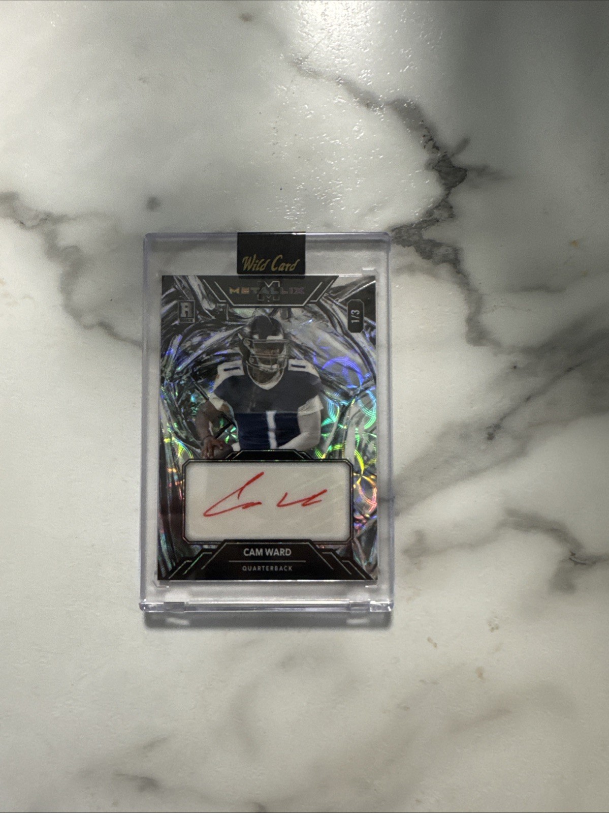 Cam Ward 2025 Wild Card Metallic Rainbow Raywave NFL Rookie Autograph ...