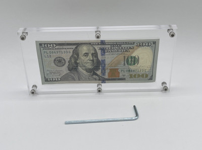 Acrylic Single Bank Note Frame Plastic Money Holder Currency Display ...