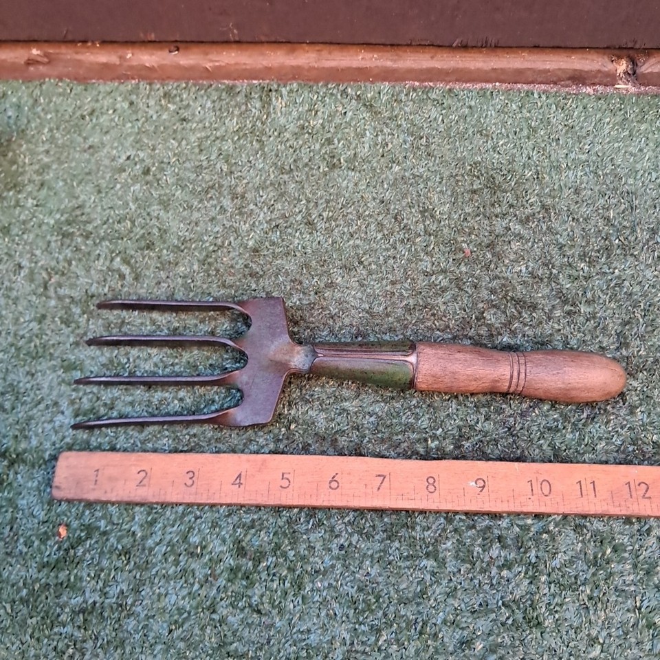 Vintage Hand Fork/ Trowel & Hand Hoe Set Wooden Handles Old Garden ...