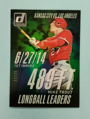 2015 Panini Donruss Mike Trout Green Longball Leaders Card /25 | eBay