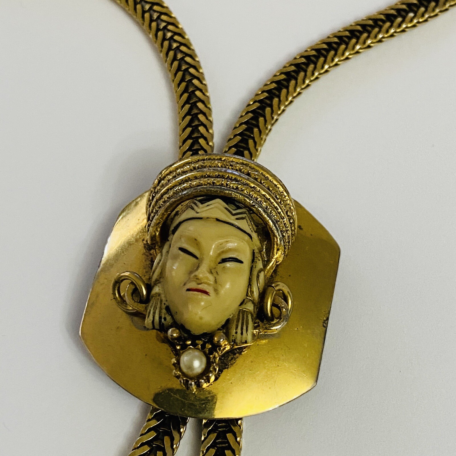 Vintage Selro Selini Asian Princess Slide Necklace 19… - Gem