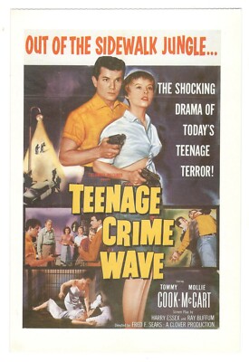 Teenage Crime Wave Movie Poster Tommy Cook 5.5" X 8.25" Postcard MX36 ...