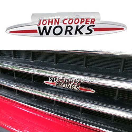 135MM Chrome JOHN COOPER WORKS Front Grille Badge Emblem for MINI ...