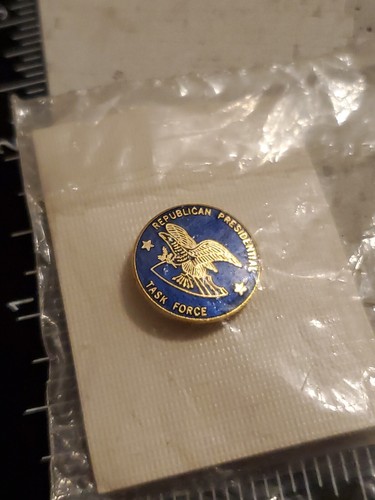 Vtg Republican Presidential Task Force pin blue gold tone sh | eBay