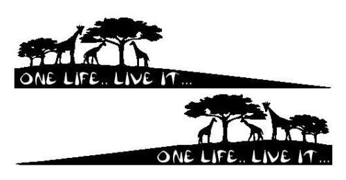 2 x ONE LIFE LIVE IT, STICKER, AFRICA,Camel Trophy, 4x4 Off Road jeep ...
