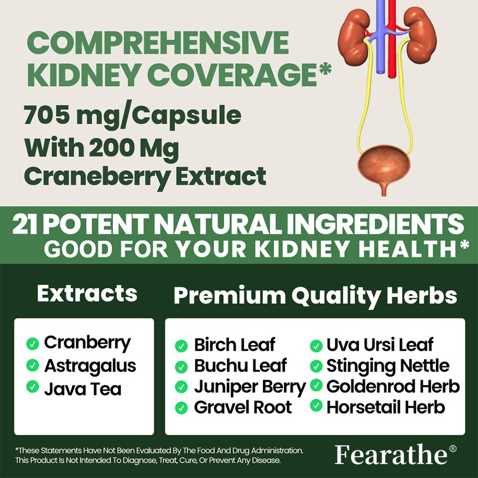 Kidney Support Capsules Kidney Health Cleanse Detox & Repair Natural ...