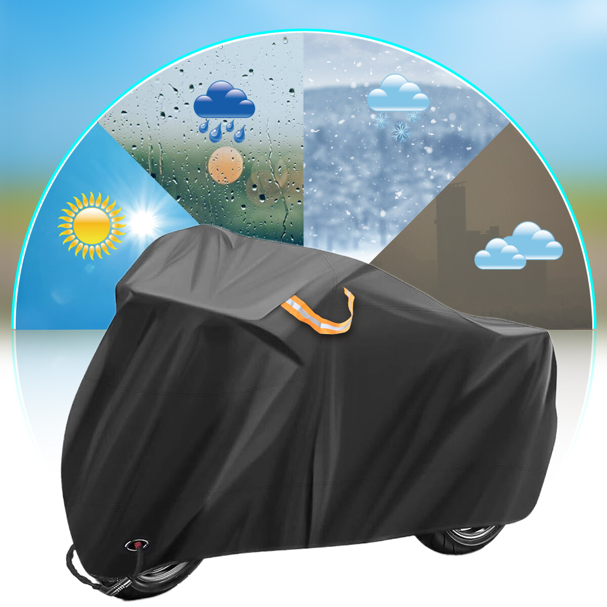 Heavy Duty Waterproof Motorcycle Motorbike Cover Outdoor Rain Dust UV ...