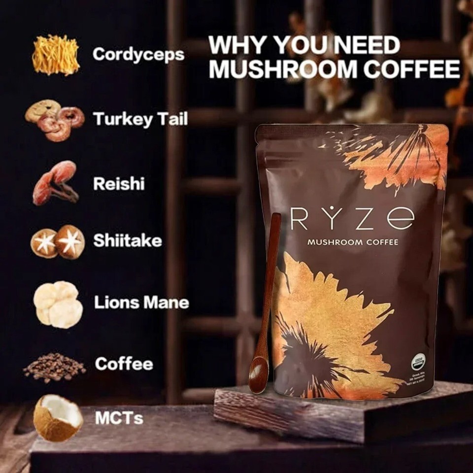 2 Pack Ryze Organic Mushroom Coffee * 60 Servings * 100% Authentic FREE ...