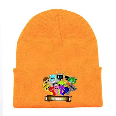 Sprunki Fashion Knitted Hat Solid Color Print Cute Pattern Design ...