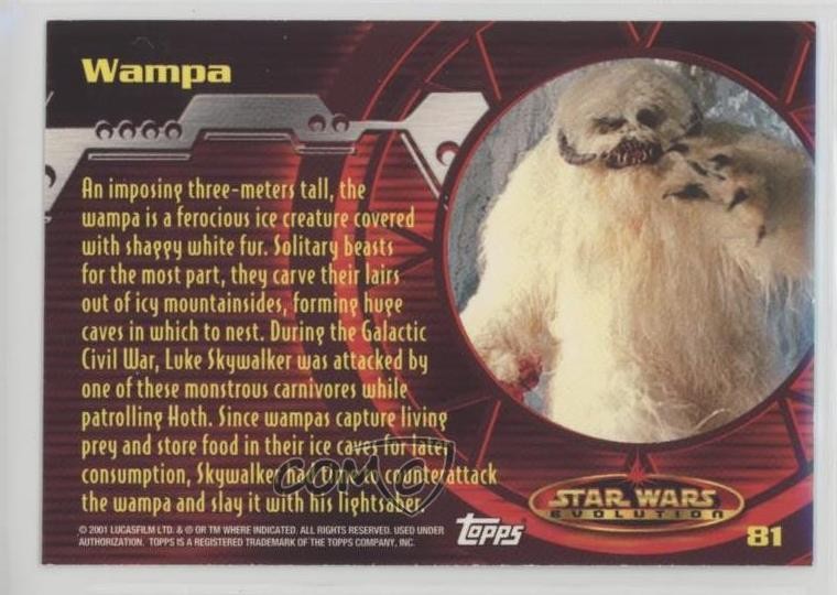2001 Topps Star Wars: Evolution Wampa #81 2vh | eBay