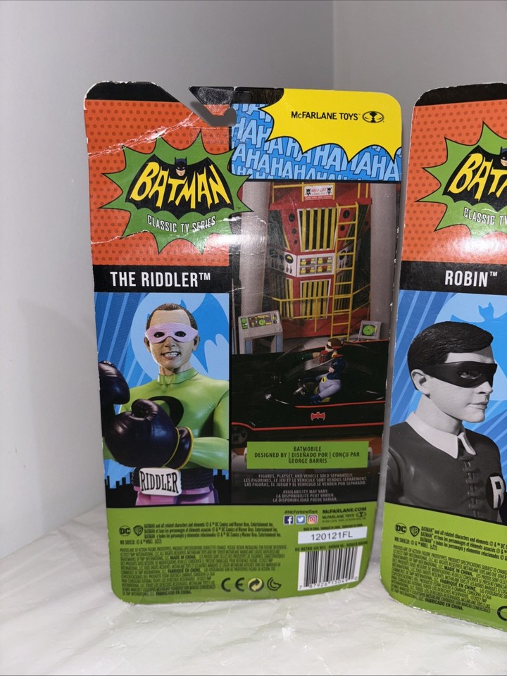 DC Batman Classic TV Series Riddler w/ Boxing Gear, Robin B&W McFarlane ...