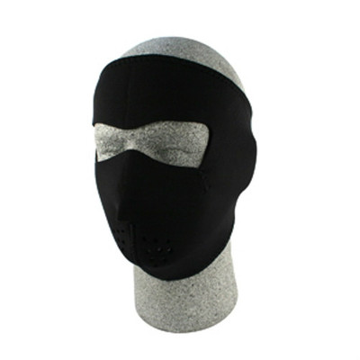 Micro Fleece Lined Solid Black Full Face Neoprene Mask Biker Paintball ...