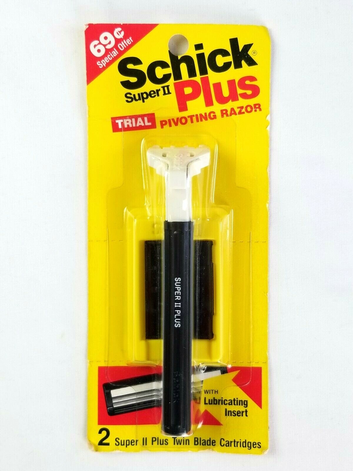 Vintage Safety Razor - Schick Super II Plus w/ 2 Twin Blade Cartridges ...